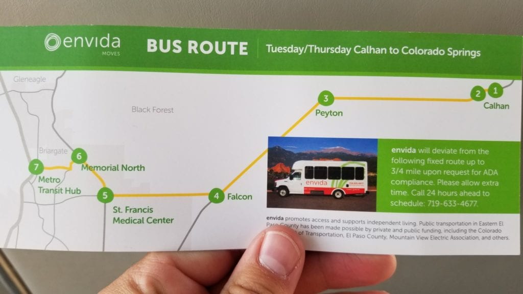 El Paso County and Envida launch public bus service to Calhan