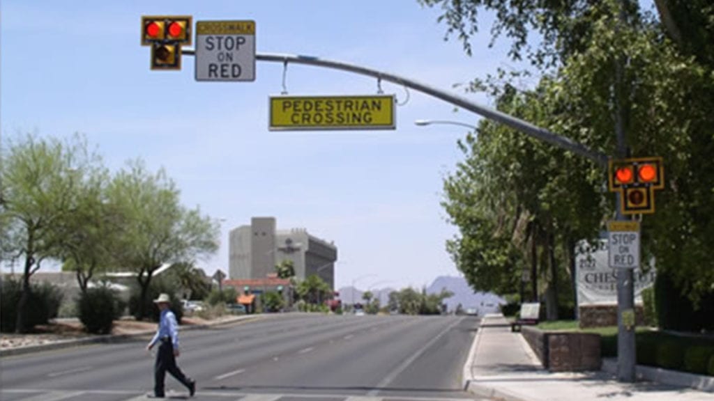 New pedestrian crossing installed in Pueblo