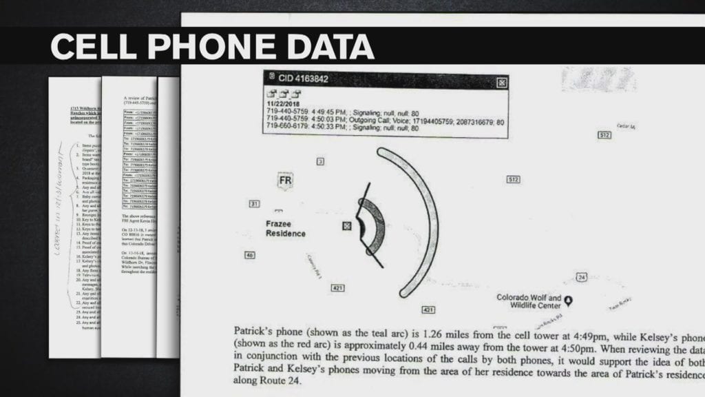Warrants reveal cell phone evidence in Frazee case