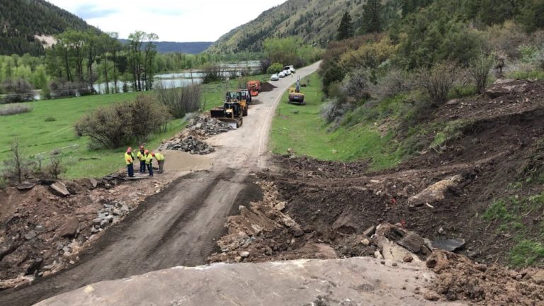 One lane opens on CO Highway 145 days after massive boulders destroyed road